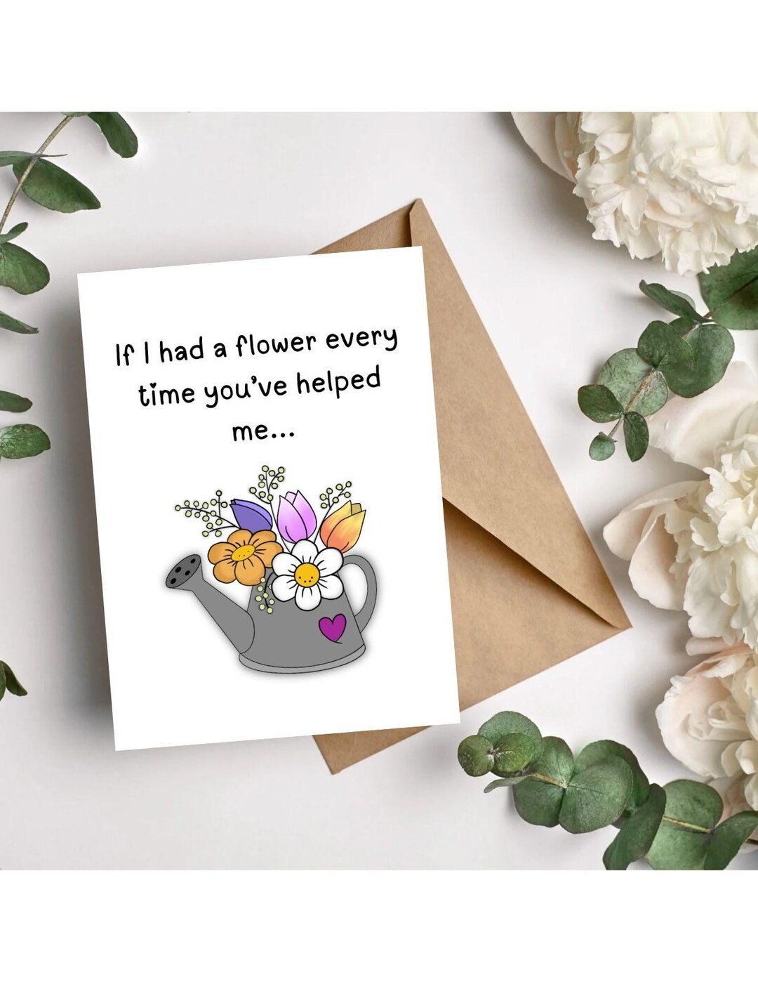 Flowers Watering Can Mothers Day Greeting Card - Etsy