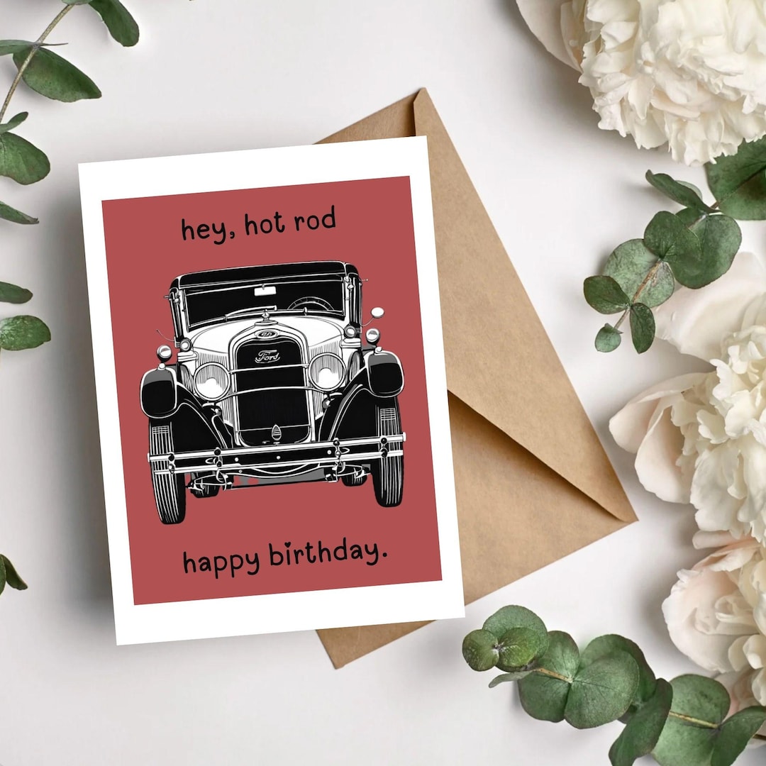 Hot Rod Birthday Card - Etsy