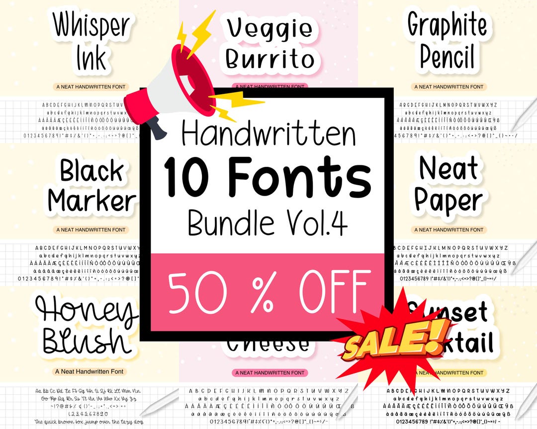 Study Font Bundle | Neat Handwriting and Clean Fonts for Goodnotes ...