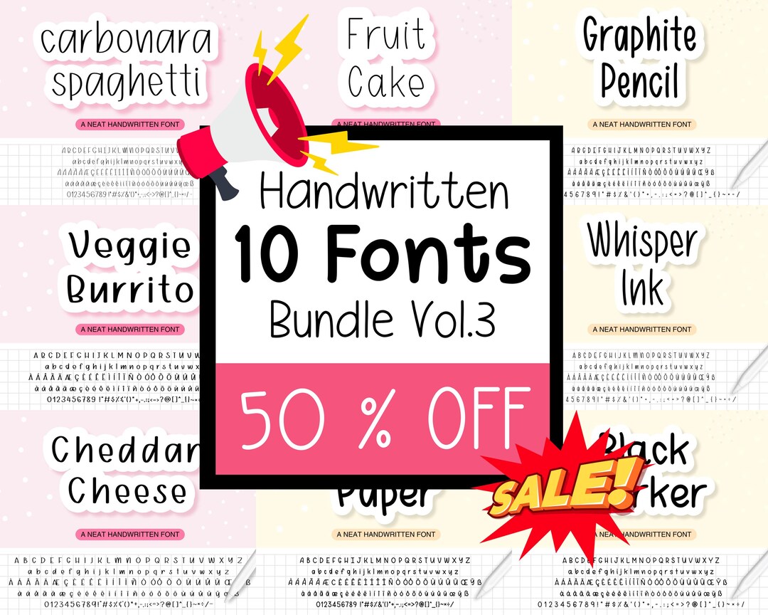 Font Bundle for iPad Notes | Handwritten Script + Minimal Fonts for ...