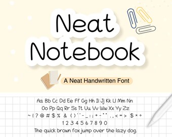 Neat Handwritten Font, Neat Handwriting, Neat Font, Cute Handwritten ...