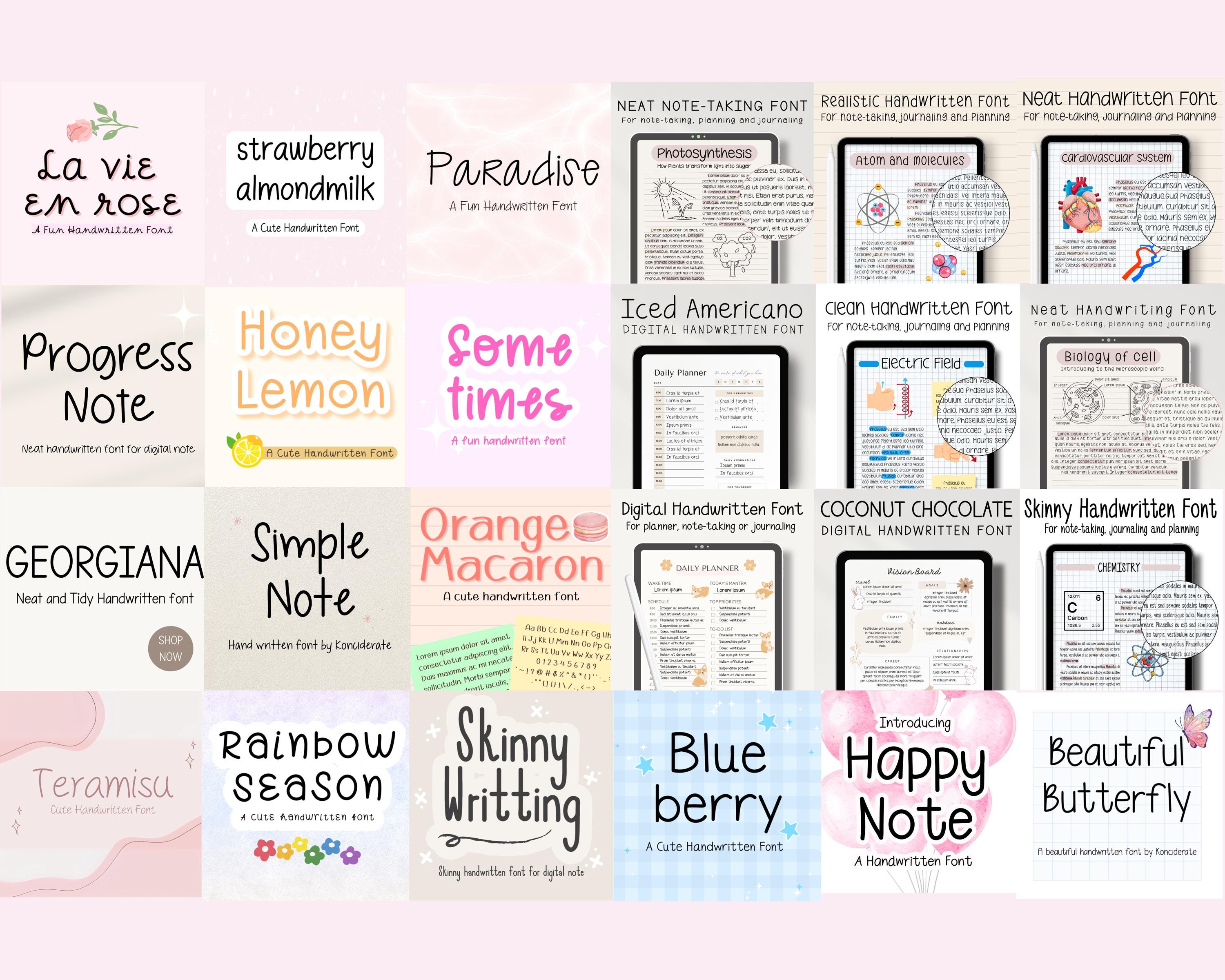 Font Bundle for iPad Notes | Handwritten Script + Minimal Fonts for ...