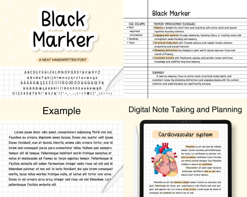 Study Font Bundle | Neat Handwriting and Clean Fonts for Goodnotes ...