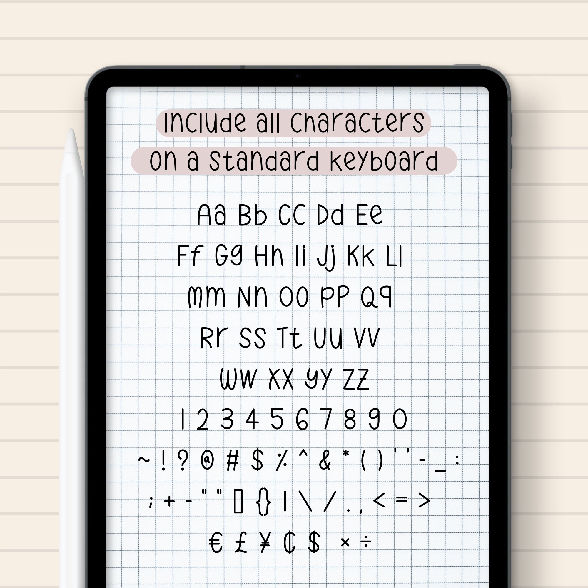 Student Font, Goodnotes Font, Study Notes, Digital Planner Font ...