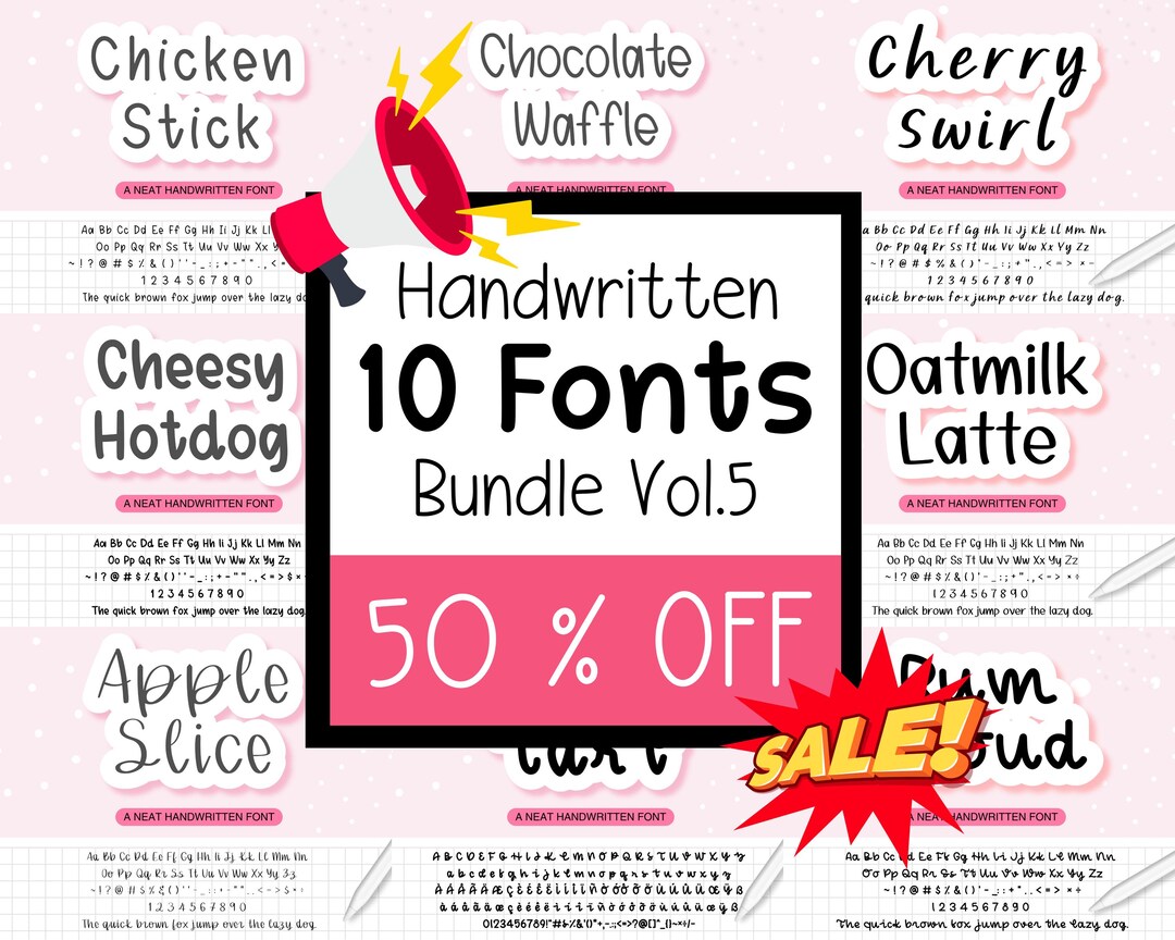 Study Font Bundle | Neat Handwriting and Clean Fonts for Goodnotes ...