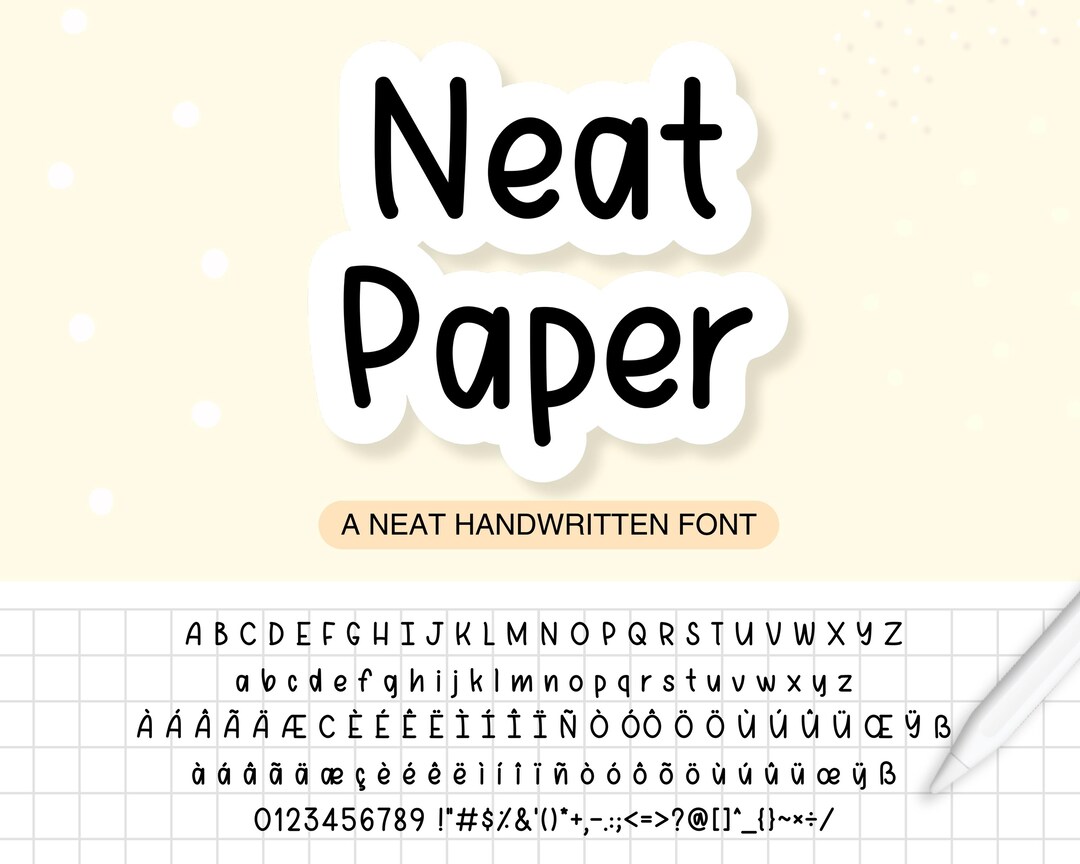 Neat Handwritten Font, Neat Handwriting, Neat Font, Cute Handwritten ...