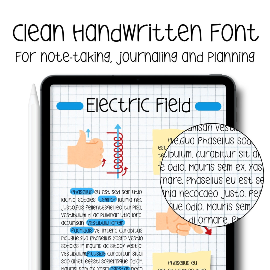 Student Font, Goodnotes Font, Study Notes, Digital Planner Font ...