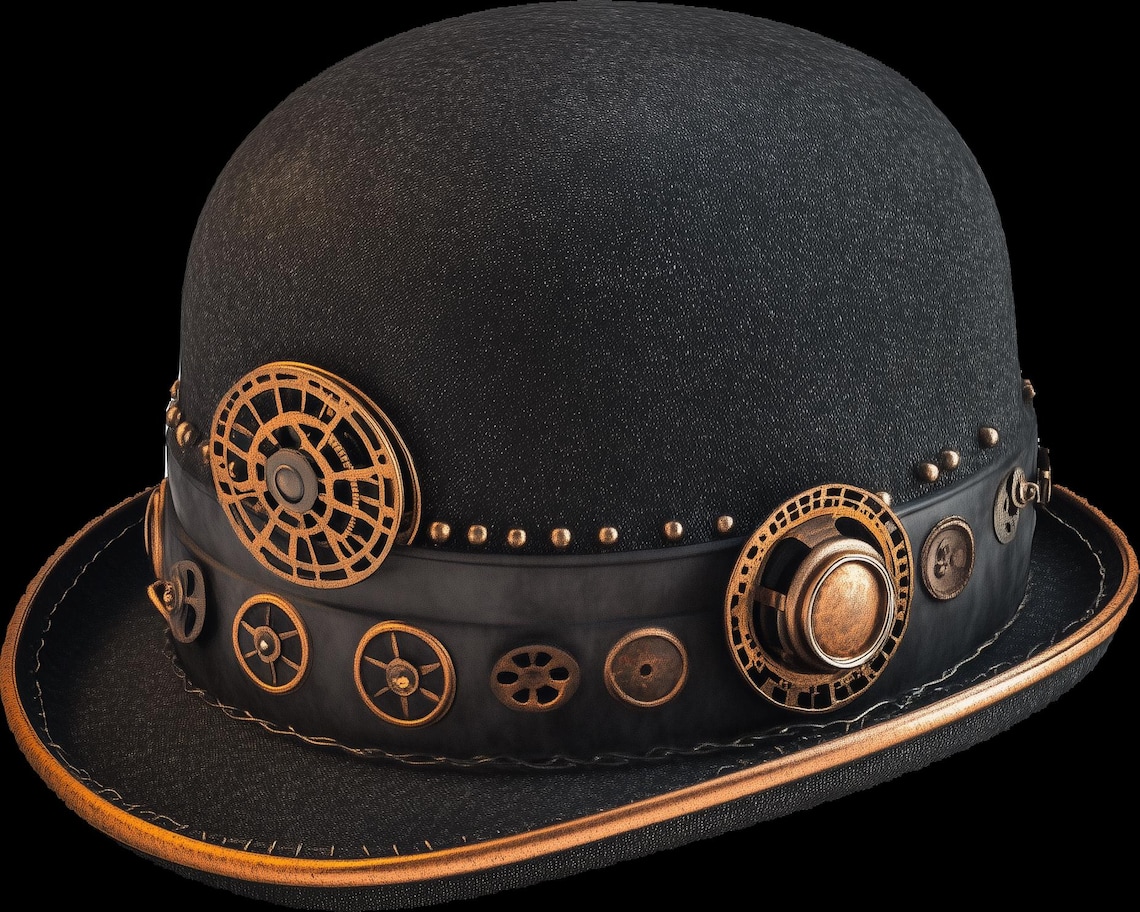 4 Steampunk Bowler Hats. PNG Format With Transparency Layer. Suitable ...