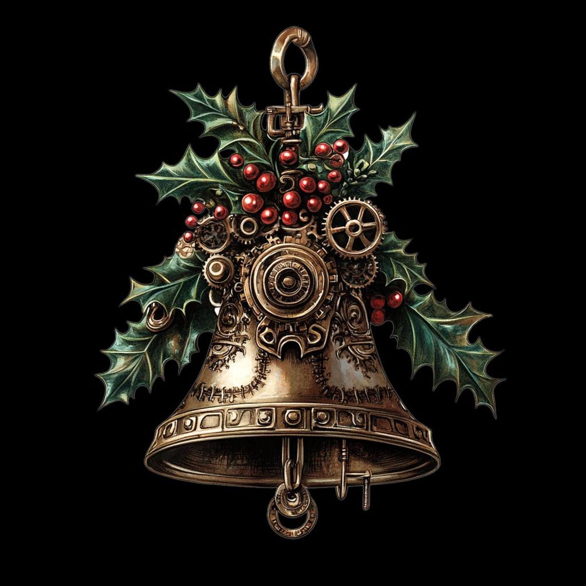 20 Ornate Steampunk Christmas Bells. PNG Format With Transparency Layer ...