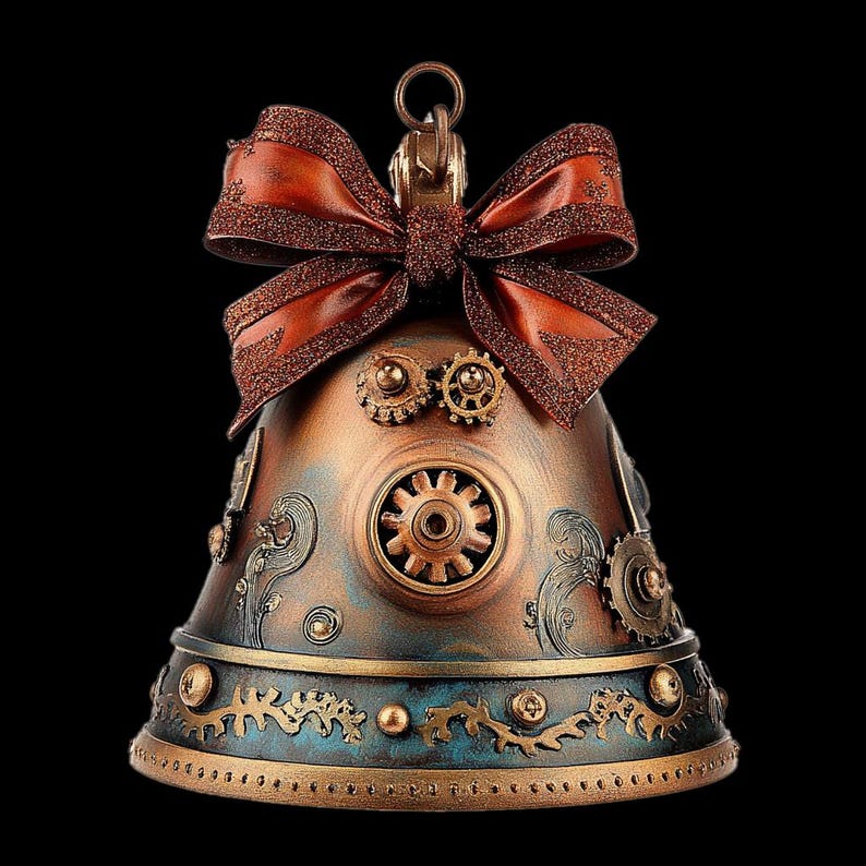 20 Ornate Steampunk Christmas Bells. PNG Format With Transparency Layer ...