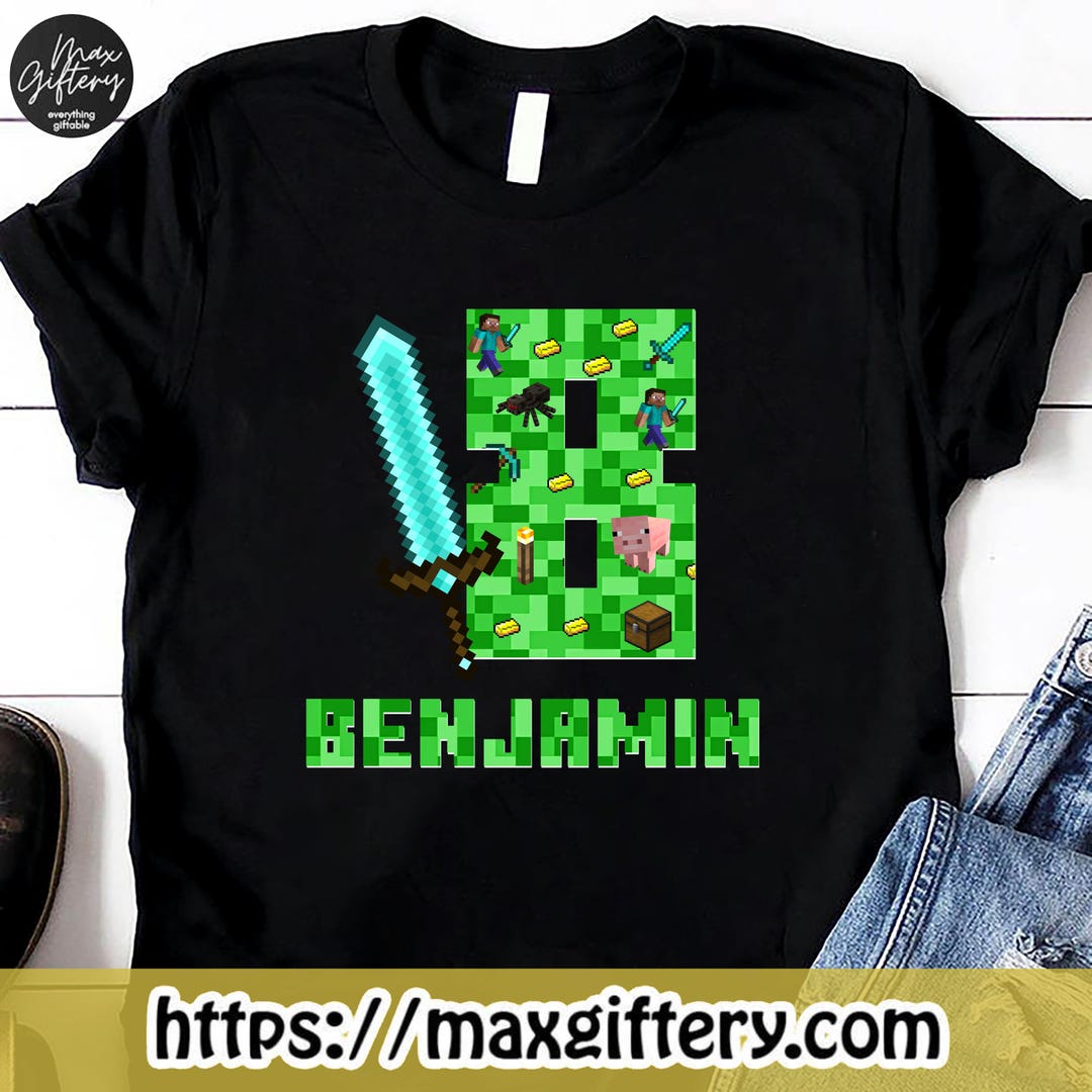 Custom Minecraft Birthday Shirt, Game Birthday Party Shirt ...