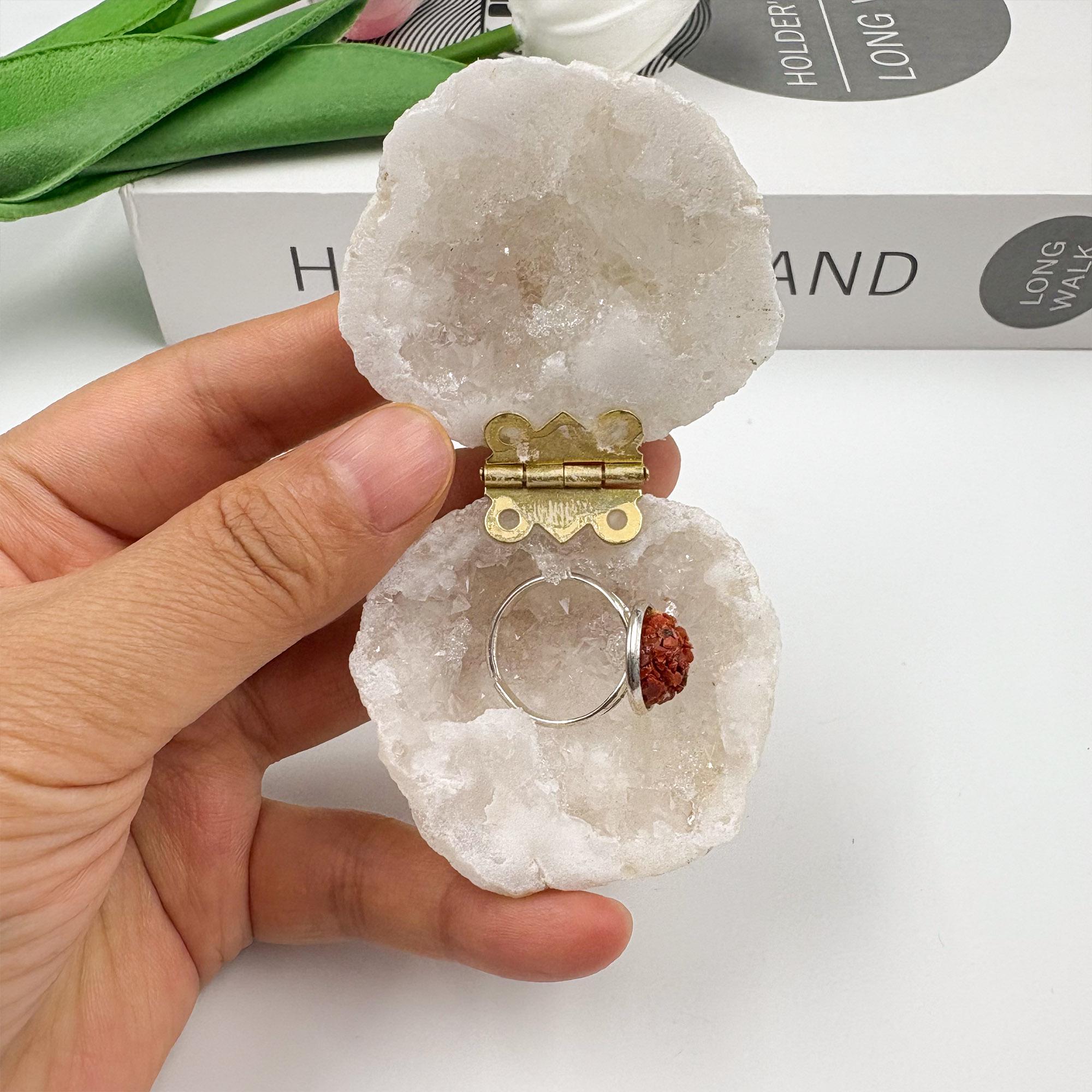 Moroccan Crystal Hole Ring Box, Wedding Engagement Ring Box,natural ...