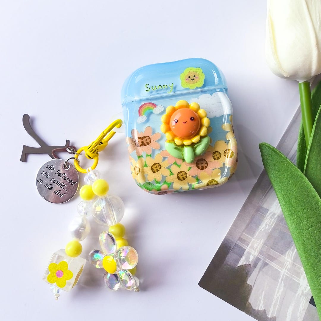 Personalized AirPod Case, 3D Cartoon Design – Custom Letter ...