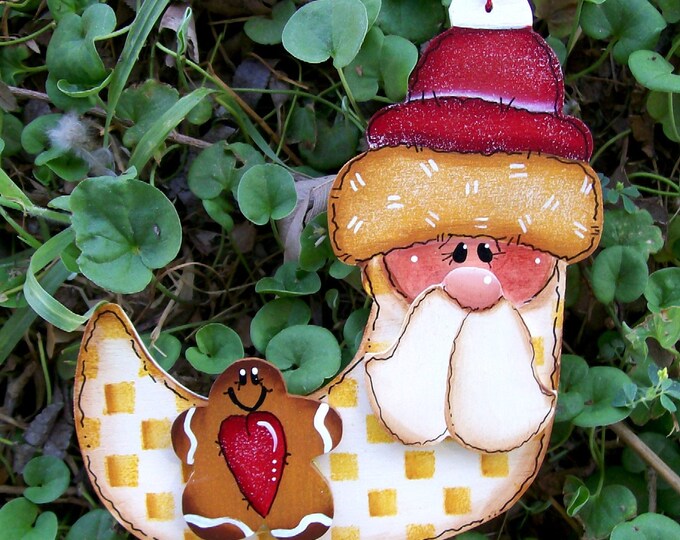 Santa With Gingerbread Ornament - Etsy