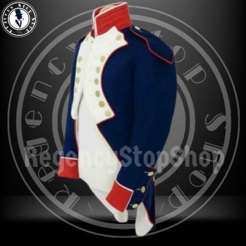 New Men's Regency Reproduction Blue British Napoleonic Uniform Blue ...