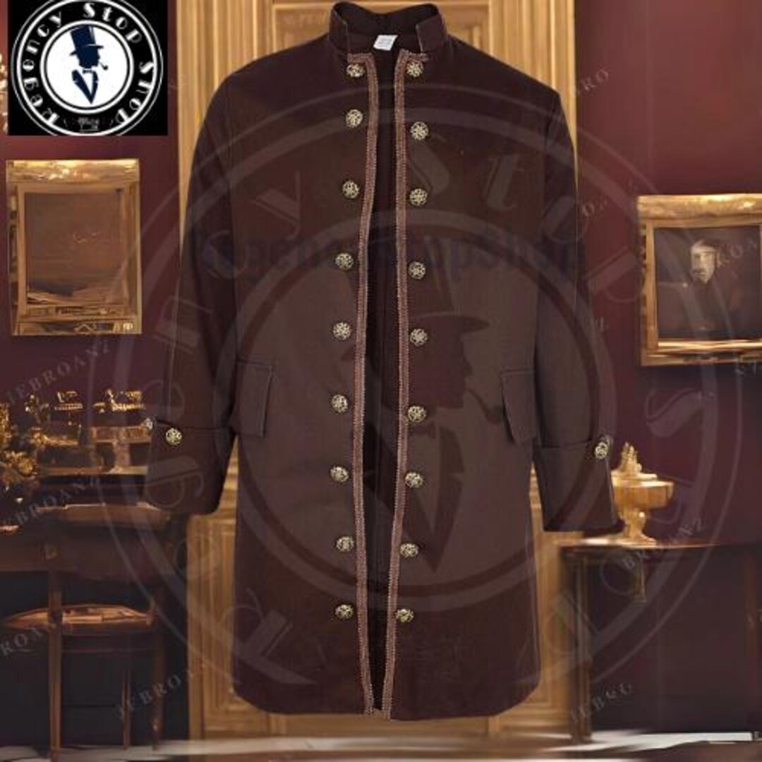 Brown Wool Long Frock Coat a Vintage Jacket Blending Regency Frock Coat ...