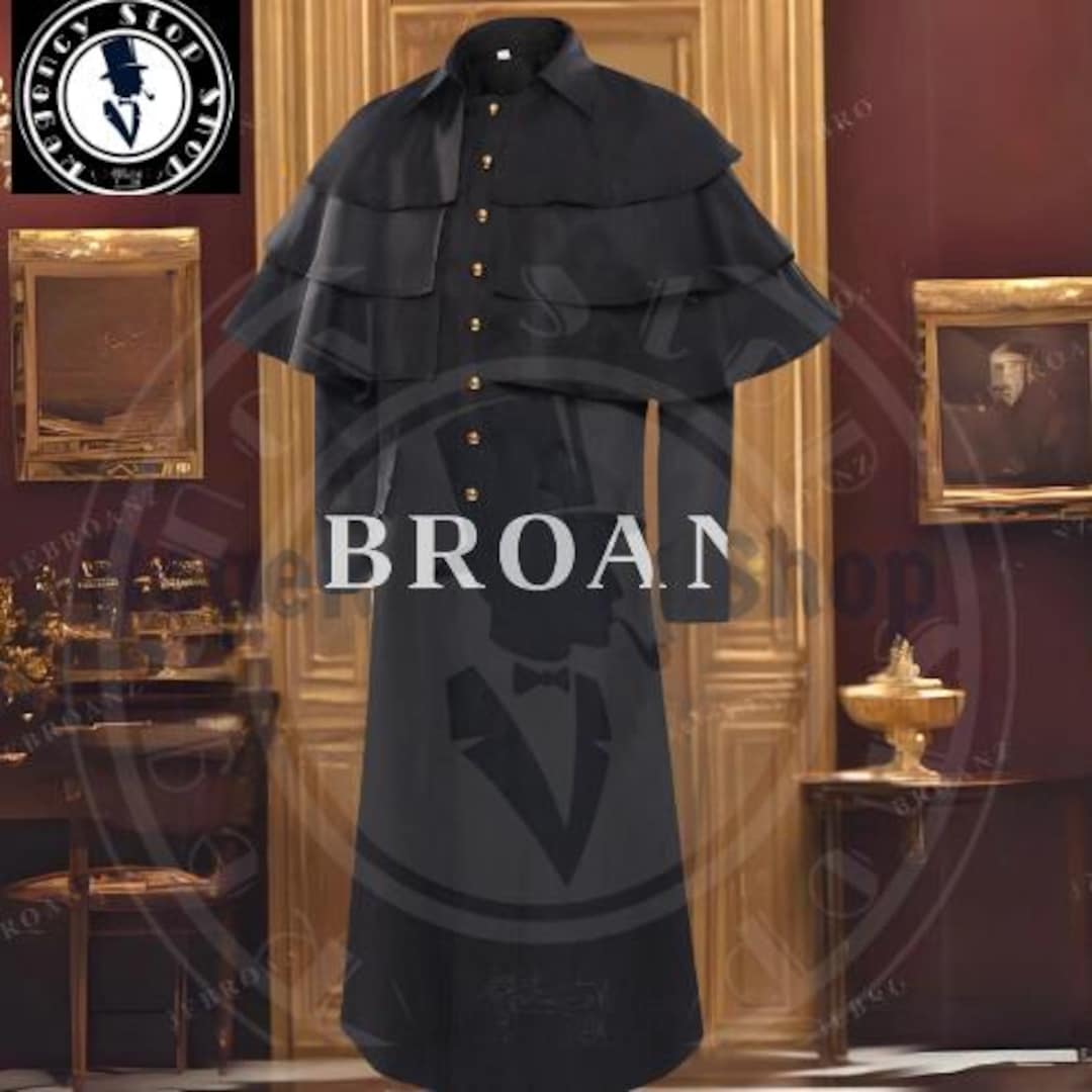 18th-19th Century Regency Garrick Overcoat/ Coachmans Coat/ Triple Cape ...