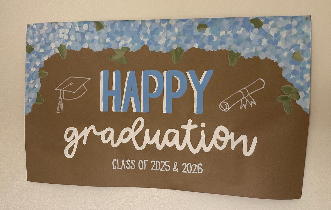 Happy Graduation Painted Banner - Etsy