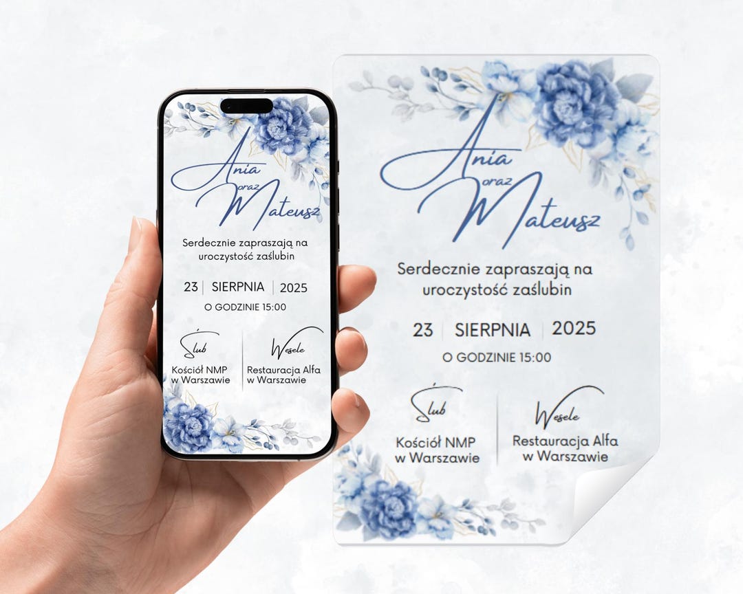 Editable Wedding Invitation Template: Polish Digital Invitation (canva ...