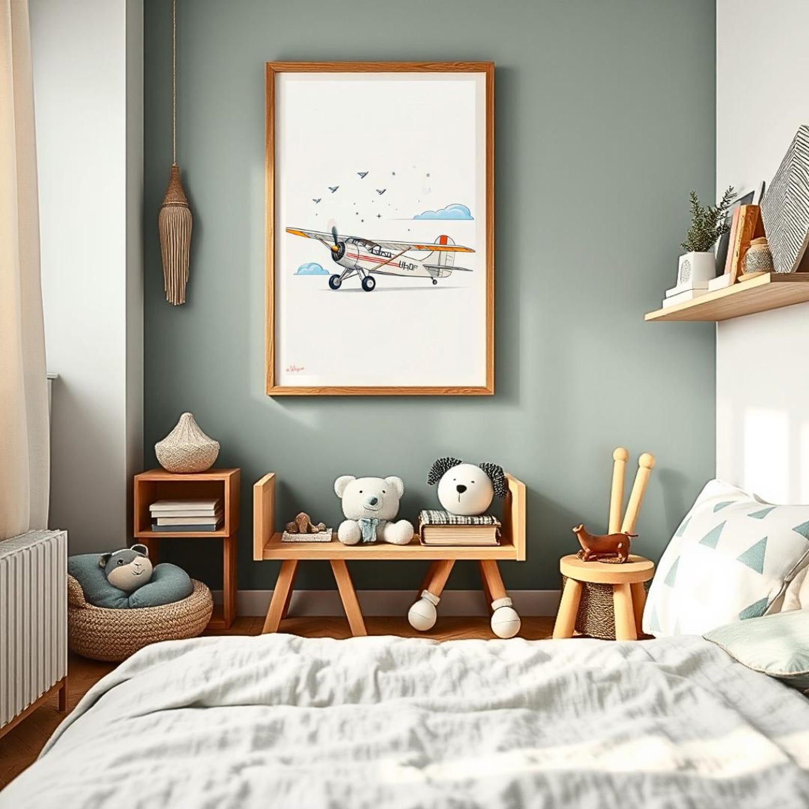 Printable Vintage Plane Travel Nursery Decor Wall Art for Kids and Baby ...