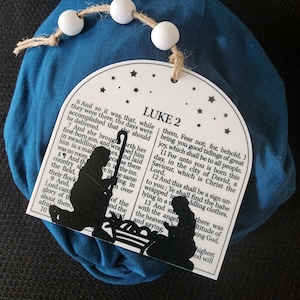 Christmas Ornament With a Manger Scene and Luke 2 Bible Verses. - Etsy