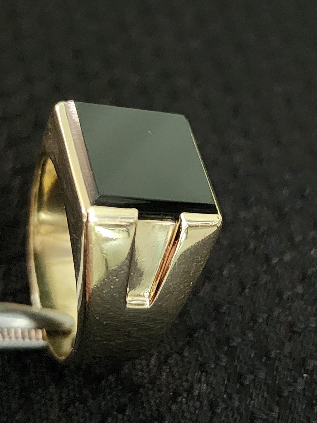 Rare Mens Signet Ring 333 Gold Onyx Size 9. Art Deco Styling. - Etsy