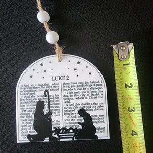 Christmas Ornament With a Manger Scene and Luke 2 Bible Verses. - Etsy