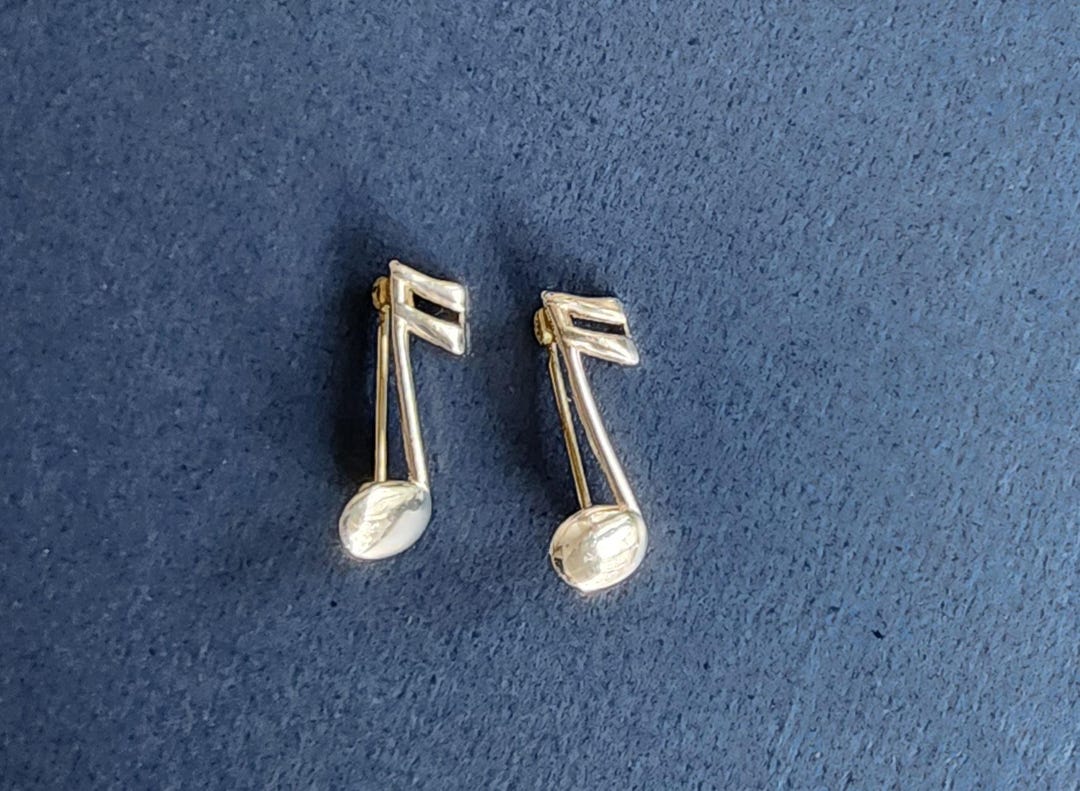 Lapel Pins: 2 Music Notes Sterling Silver - Etsy