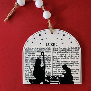 Christmas Ornament With a Manger Scene and Luke 2 Bible Verses. - Etsy