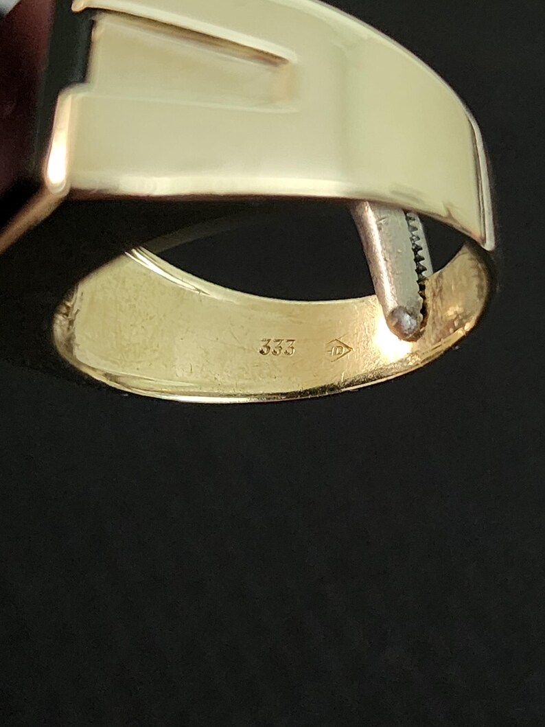 Rare Mens Signet Ring 333 Gold Onyx Size 9. Art Deco Styling. - Etsy