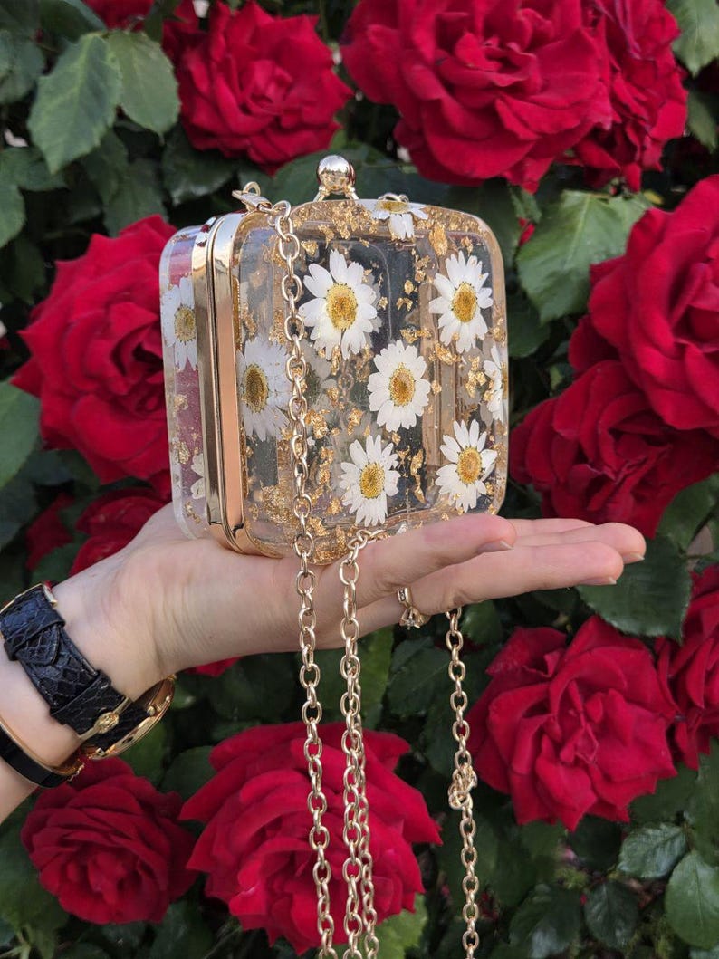 Handmade Epoxy Resin Glitter Purse: Clear Acrylic Statement Bag - Etsy