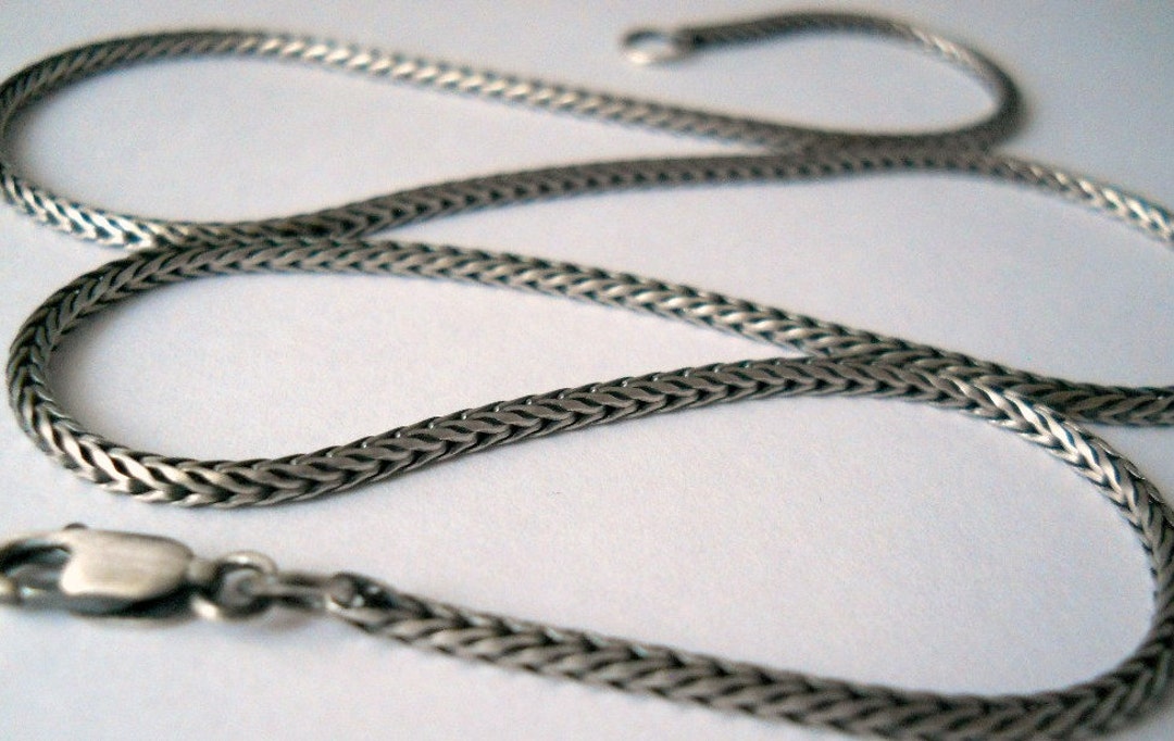 Foxtail Chain Sterling Silver Finished Chain Sturdy Chain - Etsy