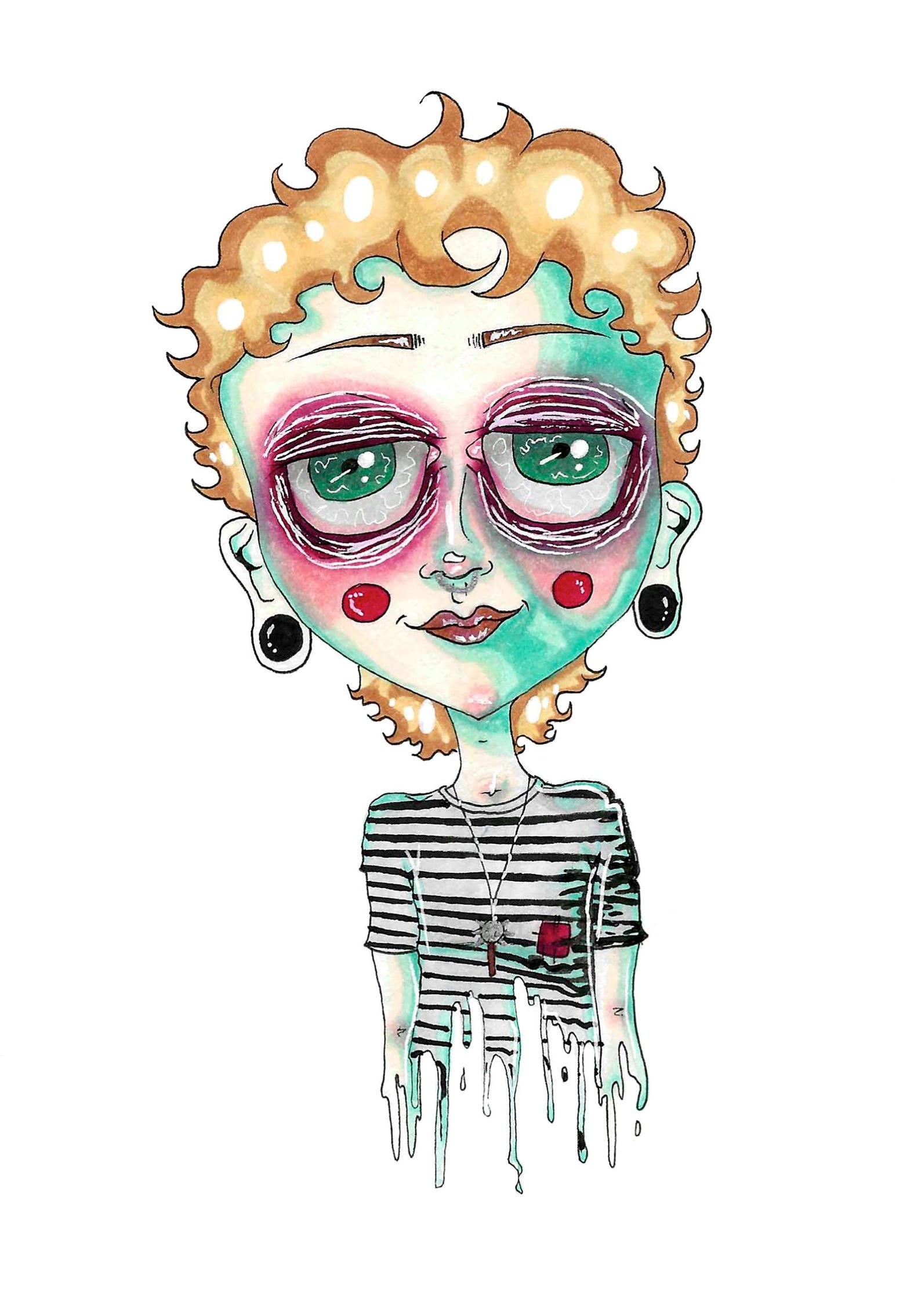 Addams Family 'pugsley' Giclee Art Print: Hand-signed & Embellished - Etsy