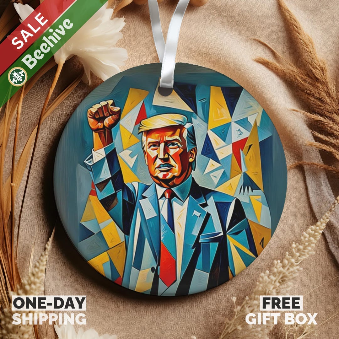 2024 Trump Ornament, Ceramic Holiday Ornament, Trump & Kamala Harris ...