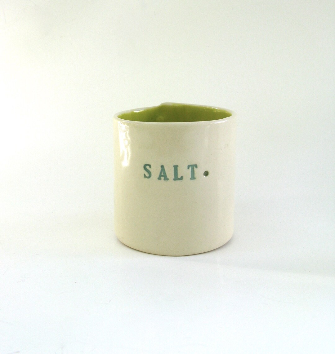 Whimsical Hand Built Porcelain Salt Cellar ... Pottery Salt Container ...