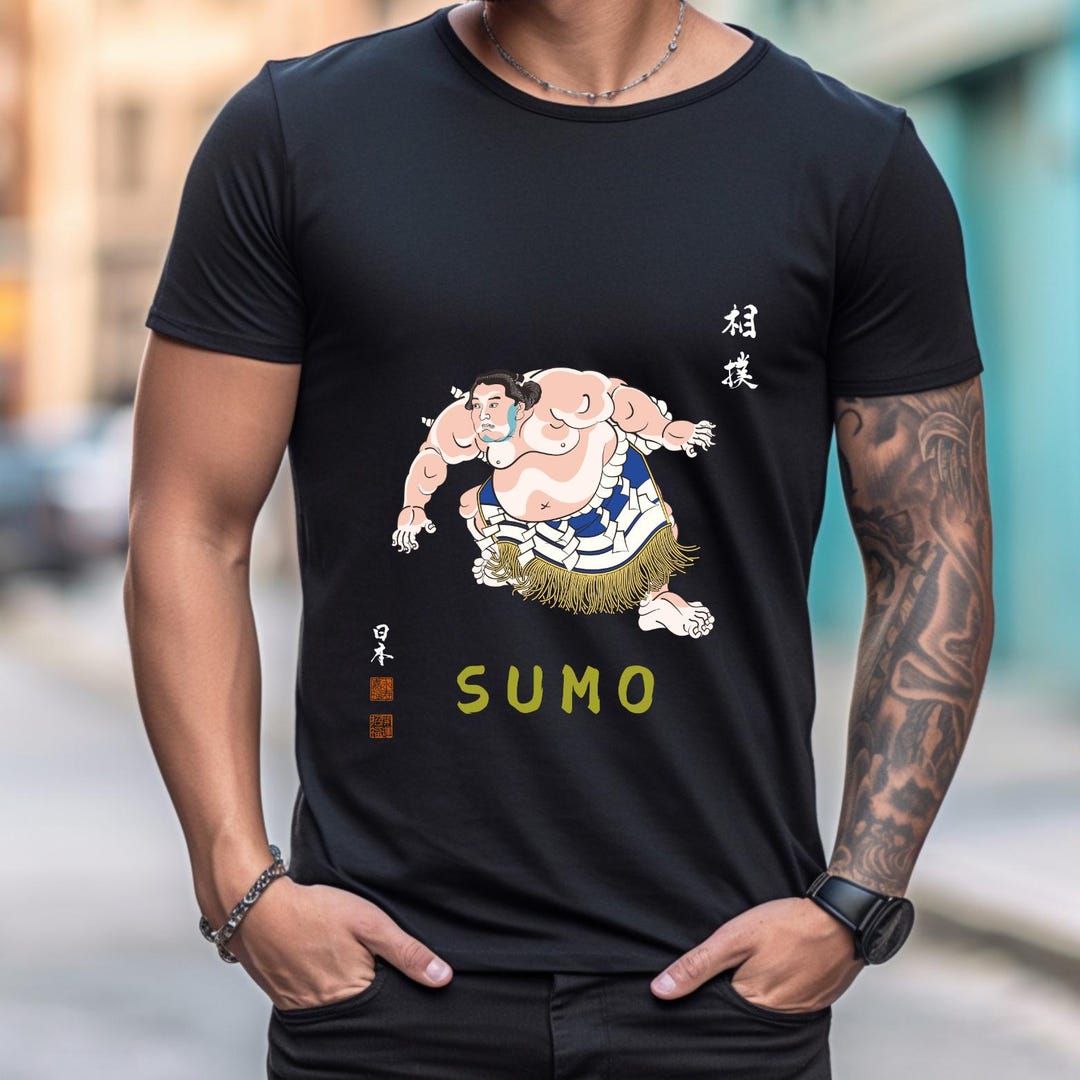 Sumo Wrestling Design T-shirt, Japanese Martial Art Tee, Traditional ...