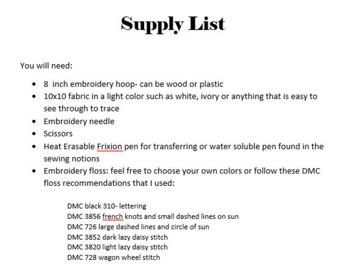 Hello Sunshine PDF ONLY Instant Download Handstitched | Etsy