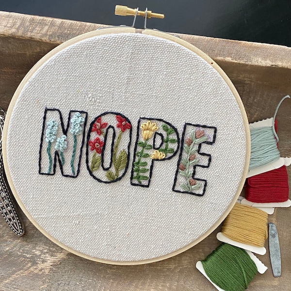 Nope Embroidery - Etsy