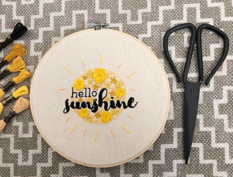 Hello Sunshine PDF ONLY Instant Download Handstitched | Etsy