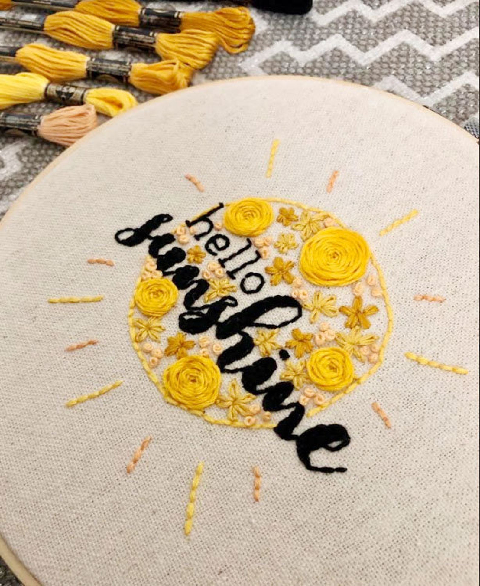 Hello Sunshine PDF ONLY Instant Download Handstitched | Etsy