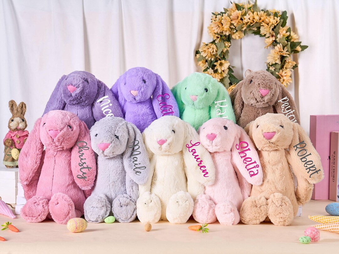 Embroidered Bunny Rabbit,personalised Bunny Rabbit Toy,custom ...