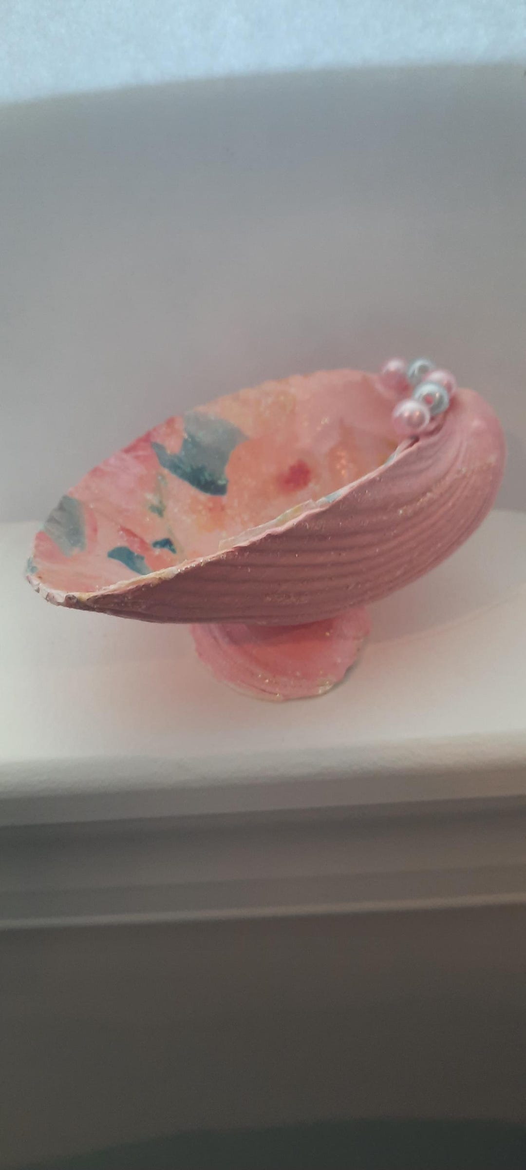 Pink Cockle Shell Footed Decoupage Trinket Holder-free Shipping - Etsy