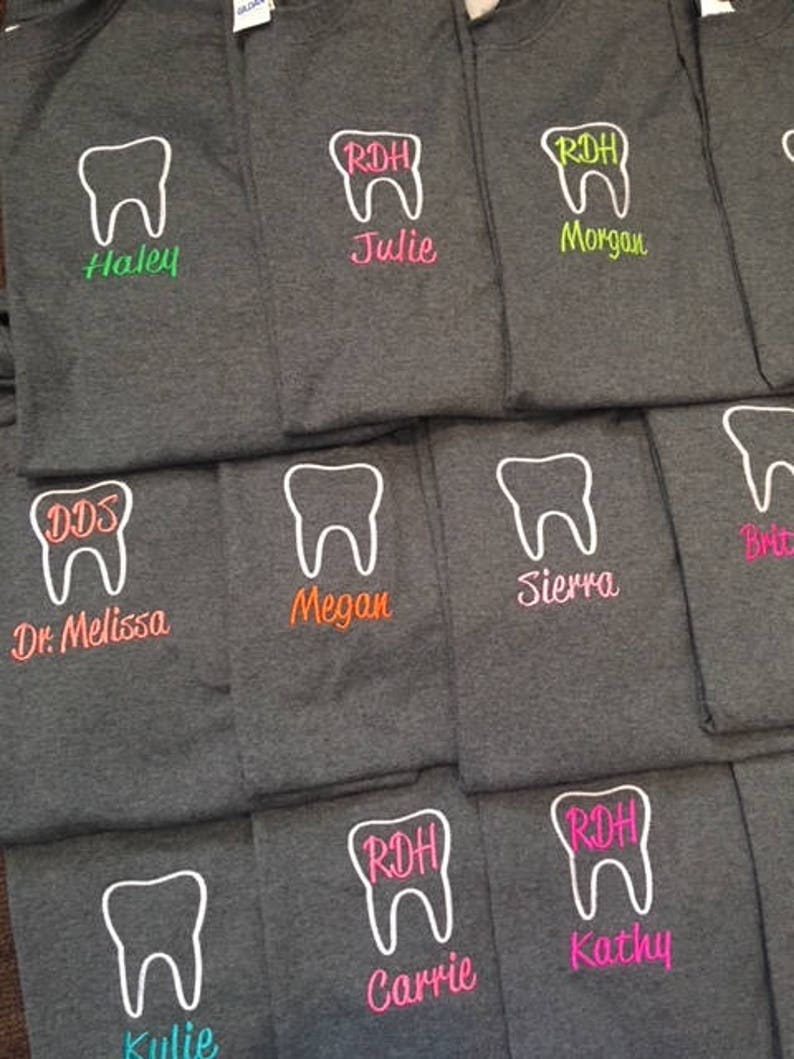 Monogrammed Tooth Shirt. Long Sleeve. Dental Monogram Shirt. - Etsy Sweden