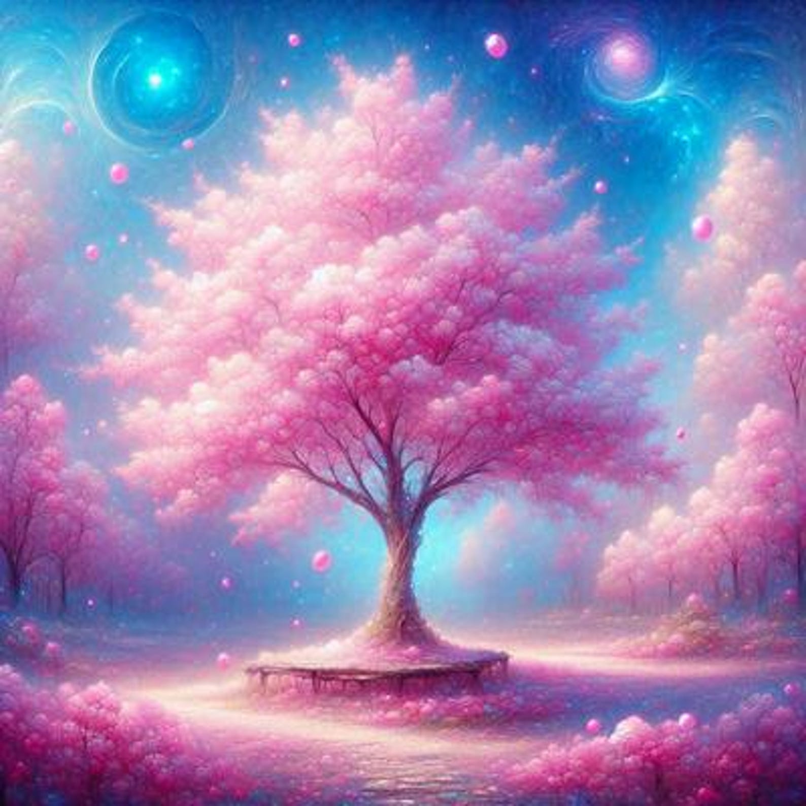 Enchanted Blue Roses Ethereal Digital Art With Cosmic Accents High ...