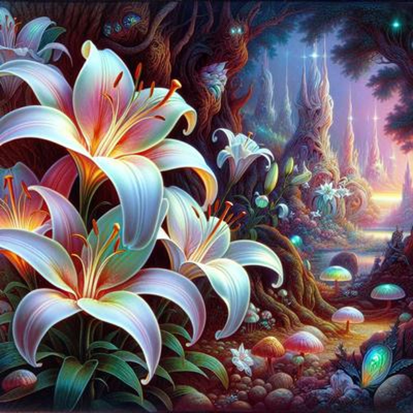 Enchanted Blue Roses Ethereal Digital Art With Cosmic Accents High ...