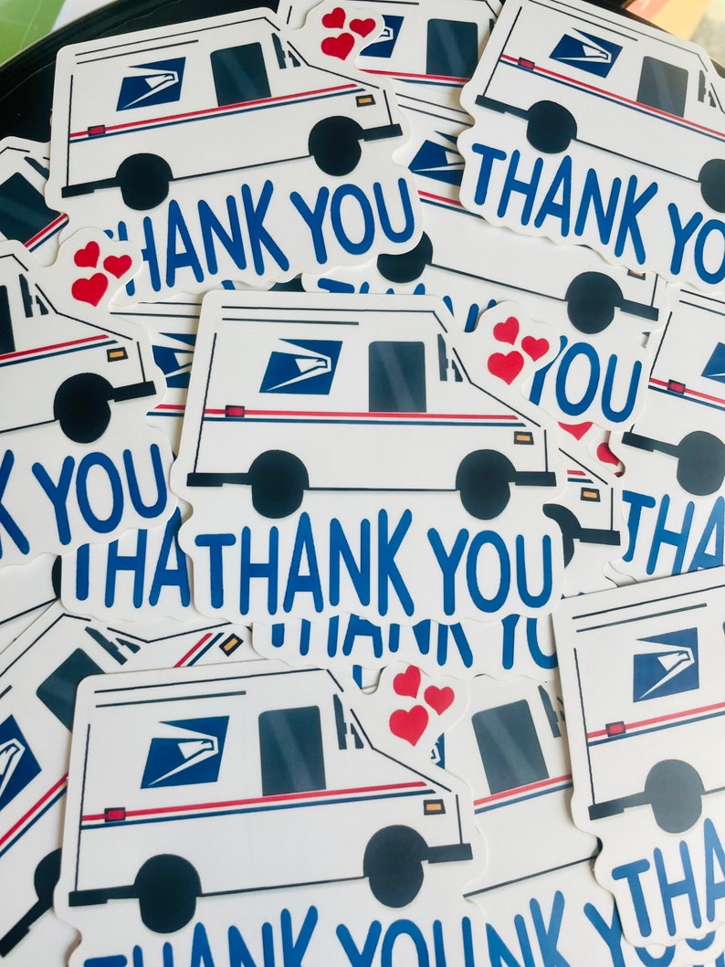 Thank You Sticker for Mailman Mailbox 3" - Etsy