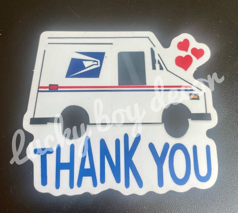 Thank You Sticker for Mailman Mailbox 3" - Etsy