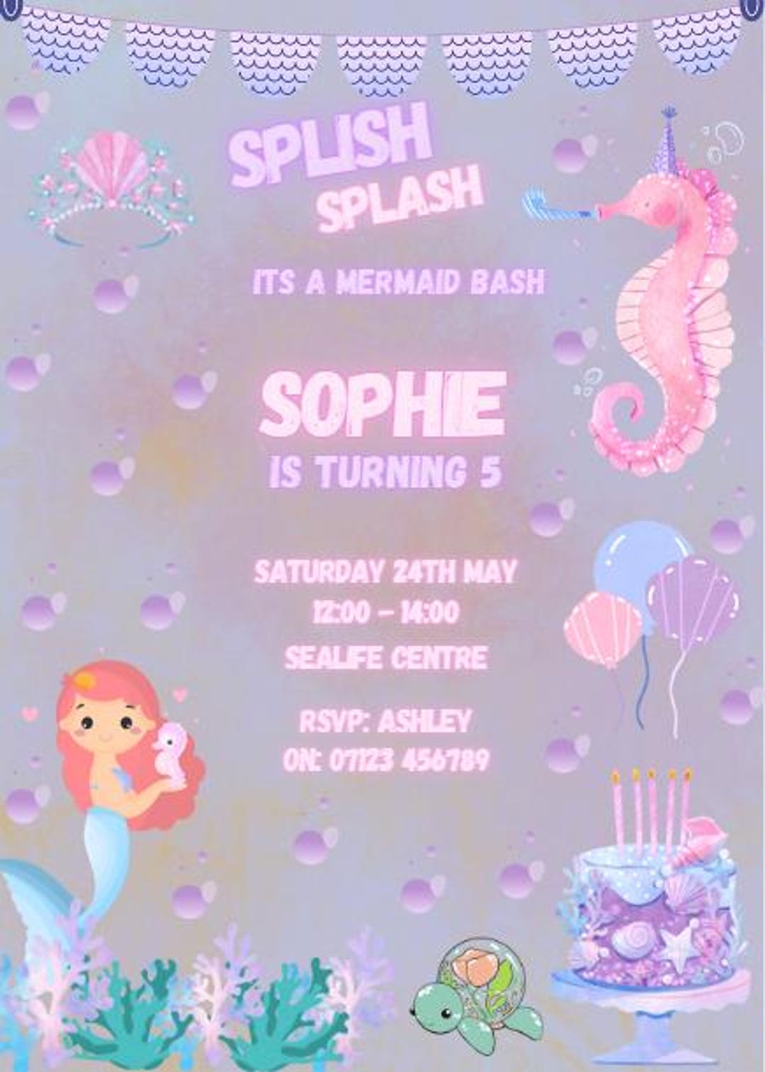 Mermaid Party Invitation - Etsy