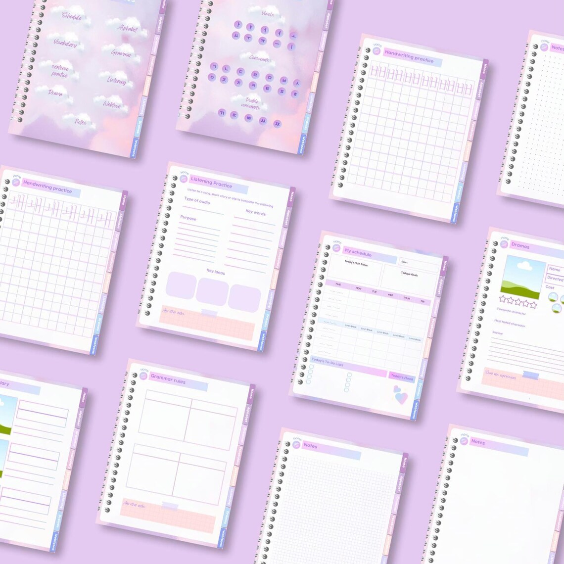 Korean Study Notebook | Hyperlinked Study Journal | Hangul Practice ...
