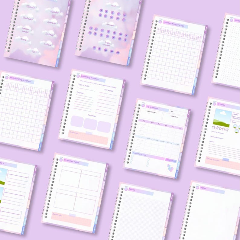 Korean Study Notebook | Hyperlinked Study Journal | Hangul Practice ...